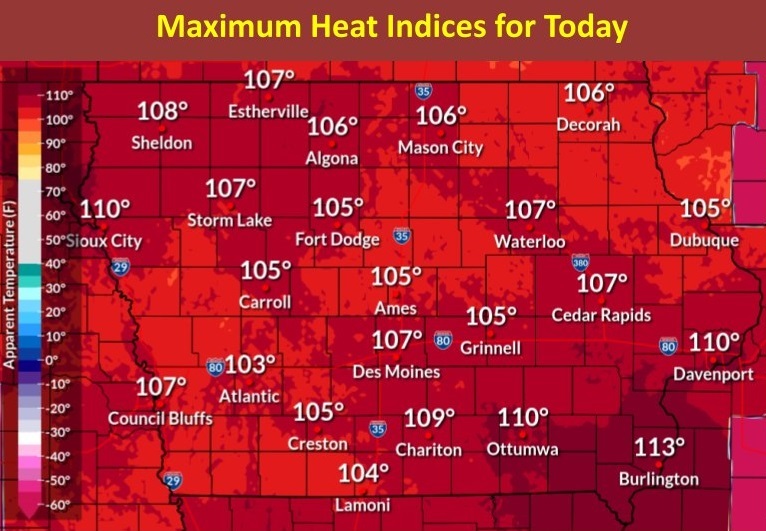 Heat index may hit 115 in southeast Iowa this afternoon - Radio Iowa